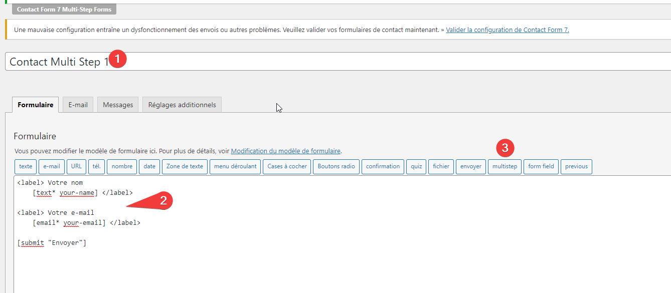 Contact Form 7 Multi Step - Créons un formulaire à étapes